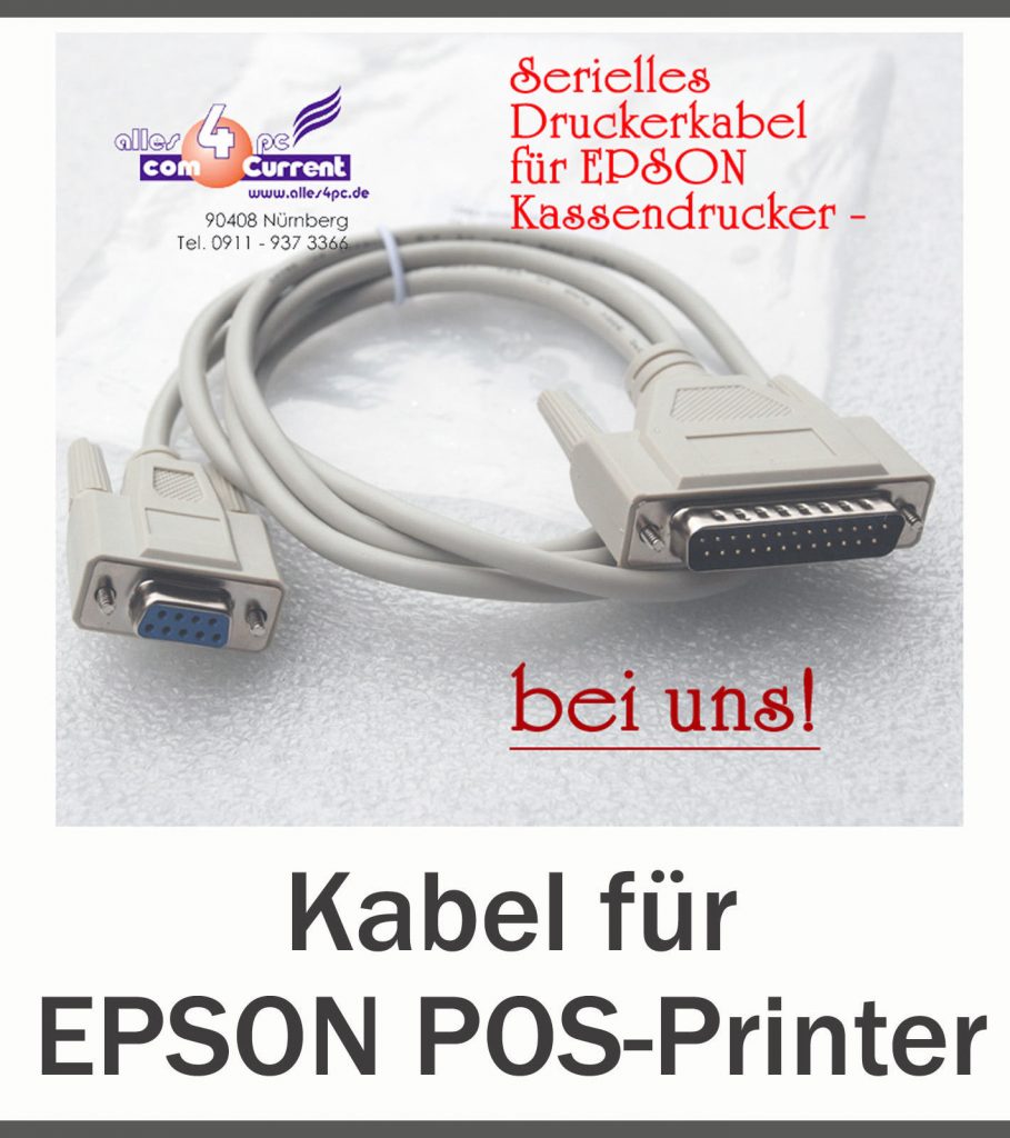 Epson RS-232 serielles Kabel für TM-T88II, TM-T88III,TM-T88IV TM-T88V ...