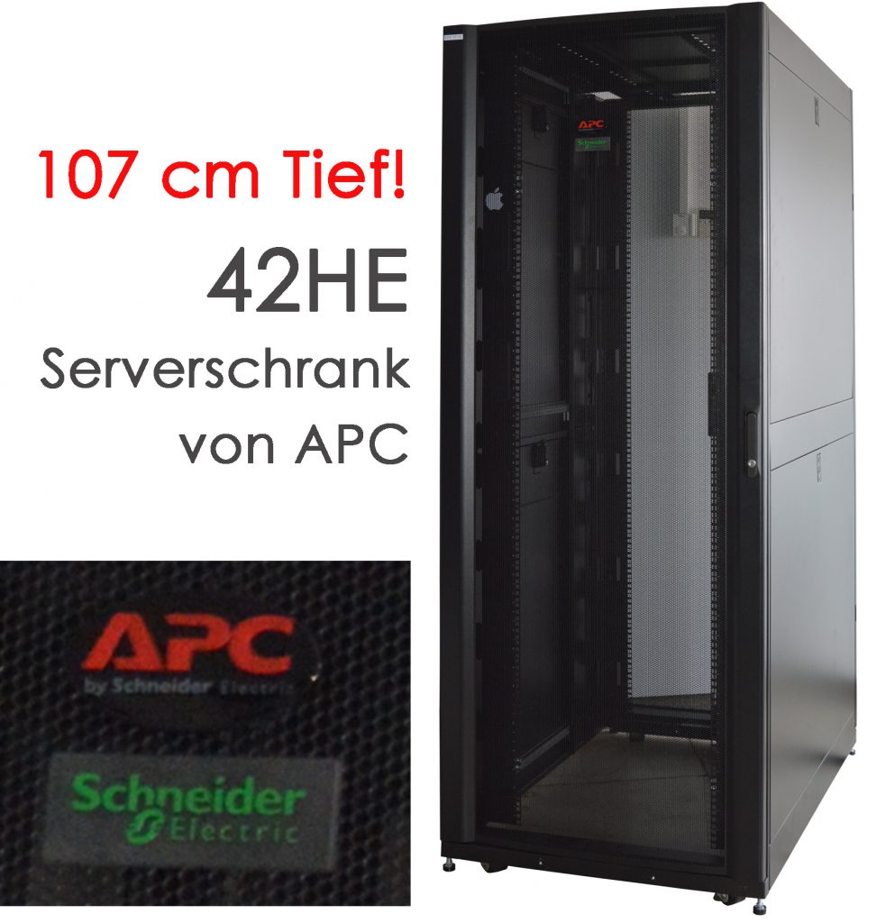 42HE 19″ 48cm Serverschrank APC 107cm tief Komplett inkl Türen ...