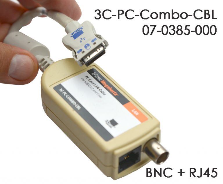 3Com 3C-PC-Combo-CBL Kabel Adapter PCMCIA BNC RJ-45 07-0385-000 #V111 | ComCurrent