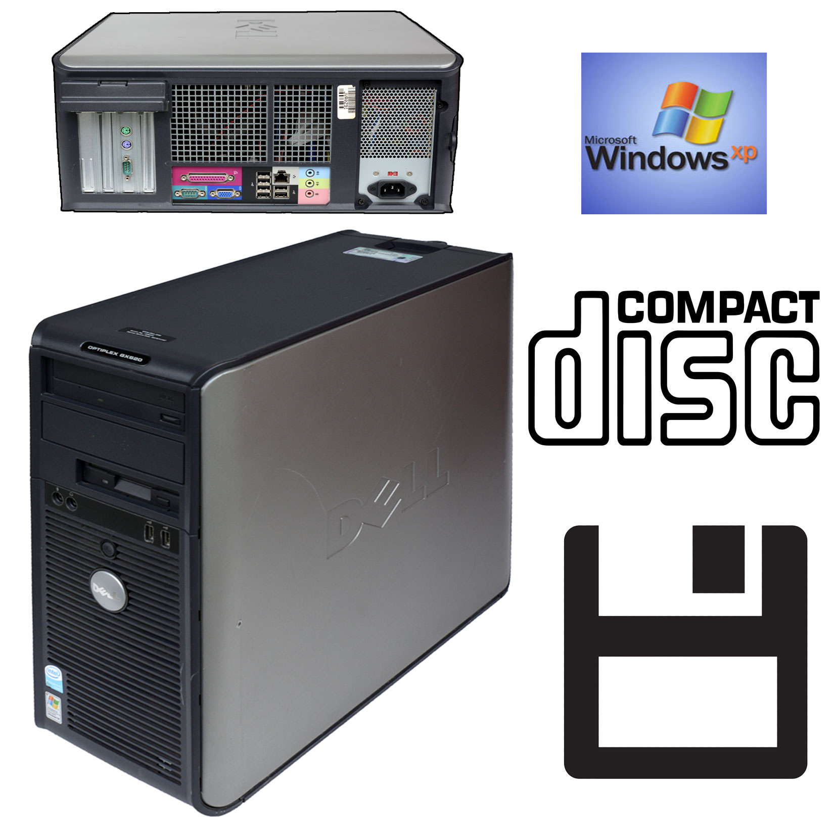Dell Optiplex GX620 Intel Pentium 3GHz 2GB Windows XP RS-232 LPT PCI ...