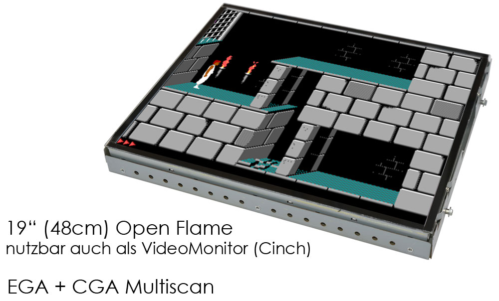 19″ 48cm 9-Pin EGA Industriedisplay OpenFrame Monitor Display 12V Power ...