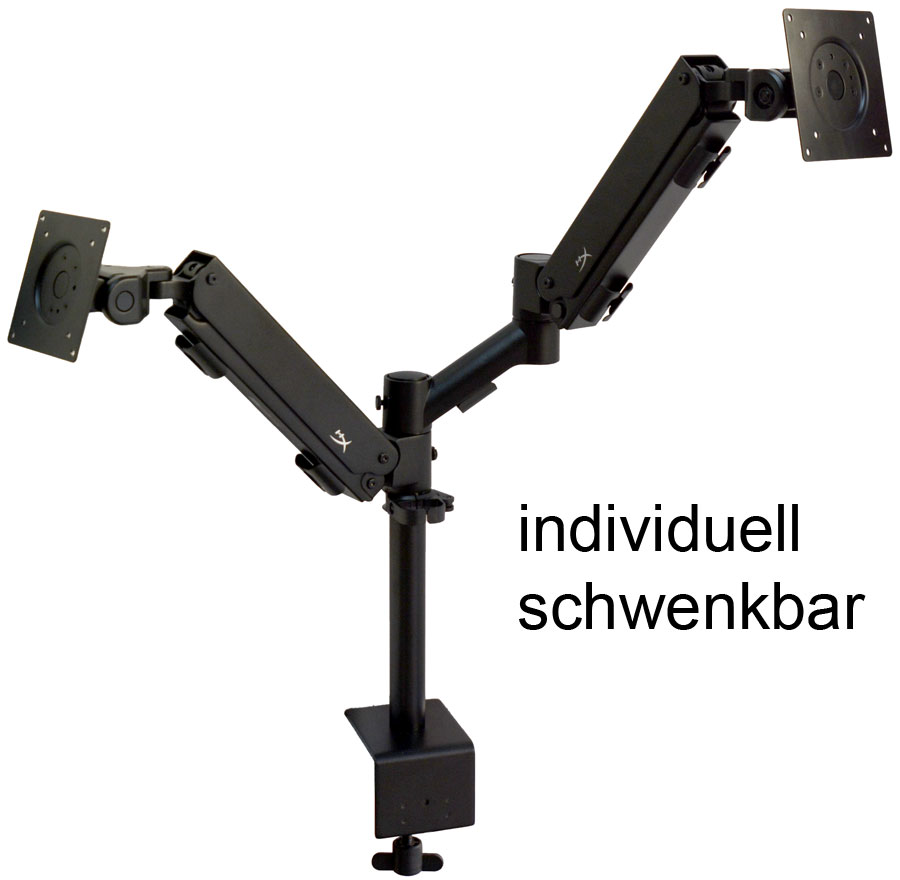 Hochwertiger Dual Monitorarm für 2 Monitore von Hyper X Armada bis 32 ...