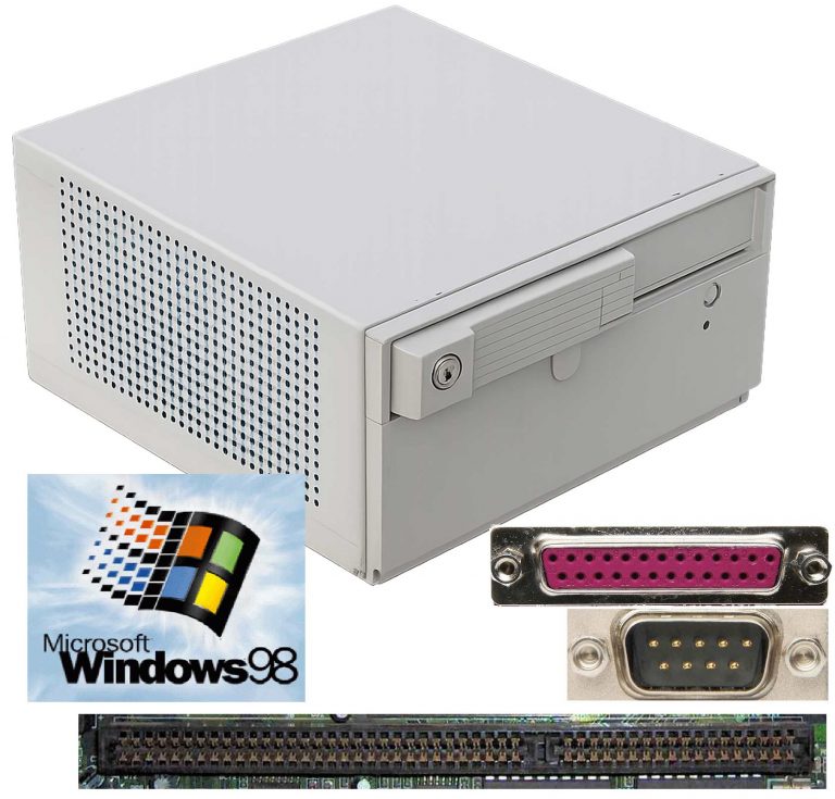 ISA + PCI, RS-232, LPT kompakter Computer mit Windows 98 SE V33 ...